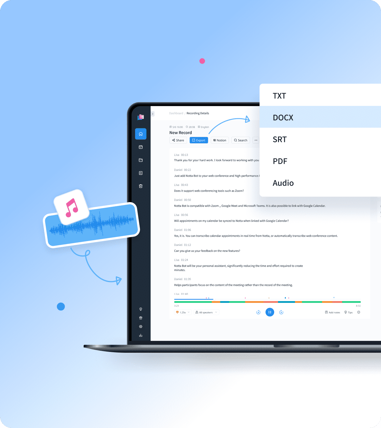 Transcribe M4A Files to Text | Notta