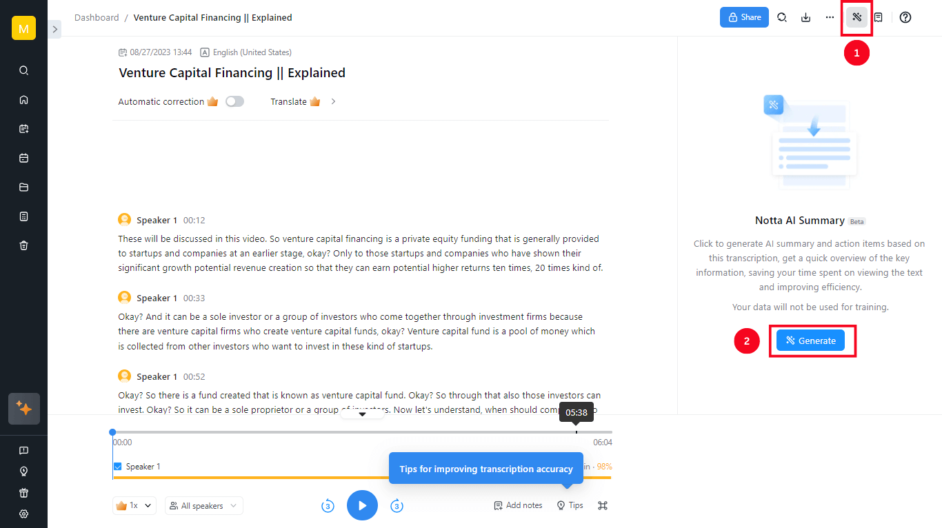 How to Use Notta AI Summary | Notta
